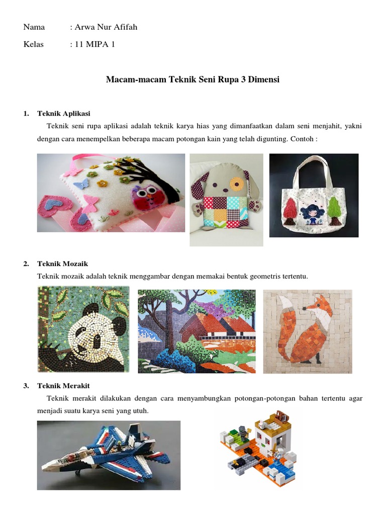Macam - Macam Teknik Seni Rupa 3D | PDF
