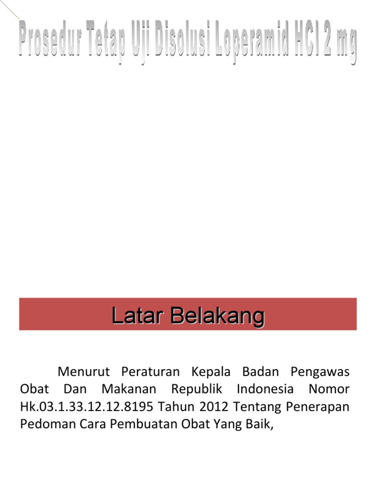 Uji Disolusi Tablet Loperamide 2 mg | PDF | Science & Mathematics