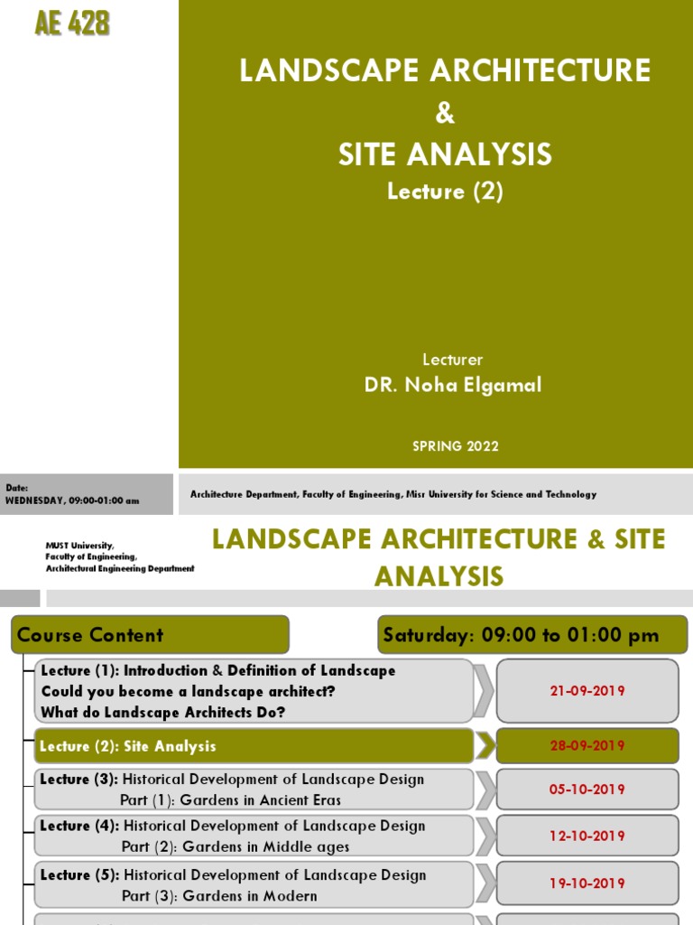 Landscape Lecture (2) - Site Analysis | PDF | Zoning | Landscape