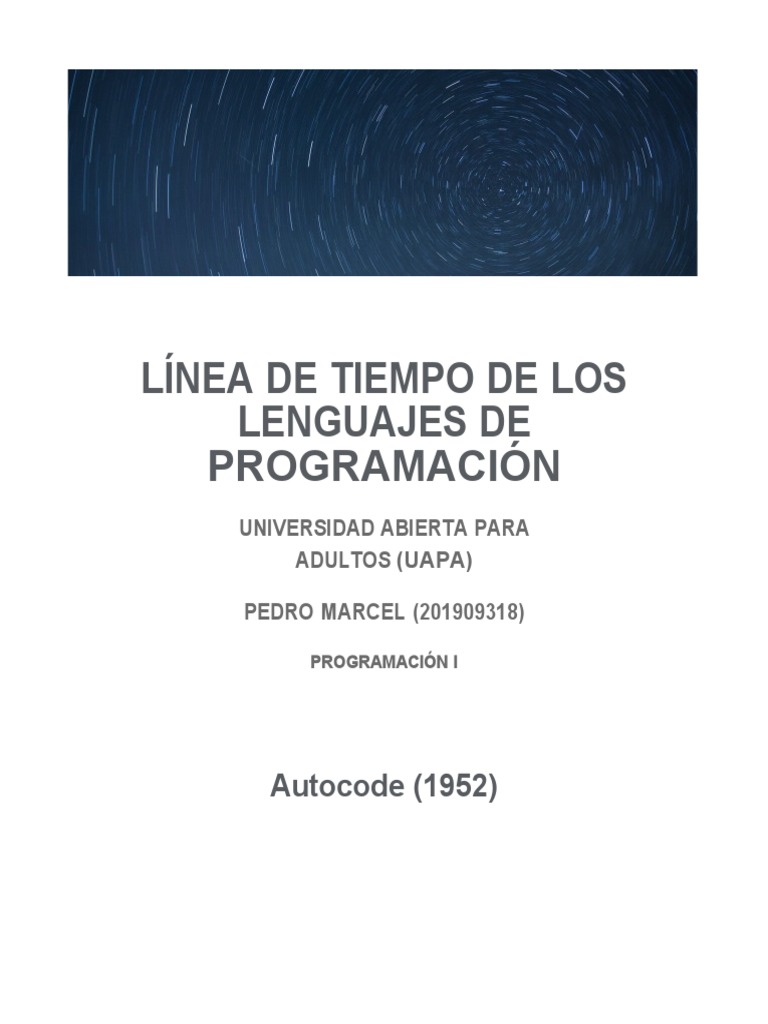 LÍNEA DE TIEMPO DE LOS LENGUAJES DE PROGRAMACIÓN - Sutori | PDF ...