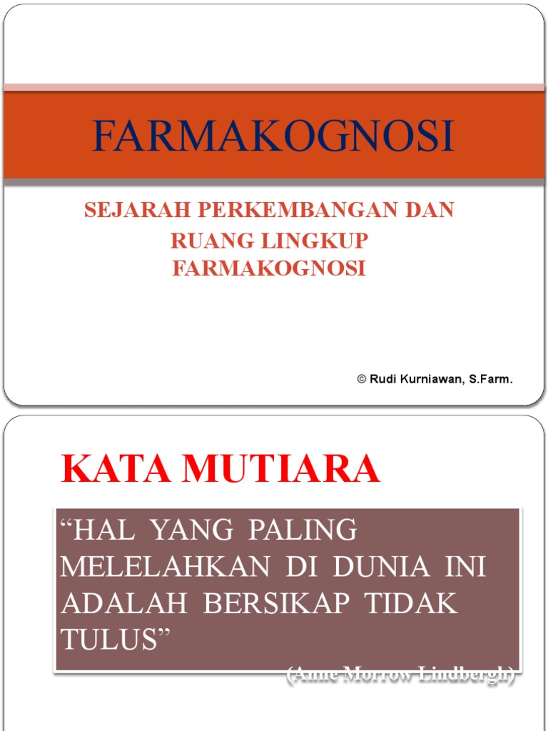 Ruang Lingkup Farmakognosi (Nosi) | PDF