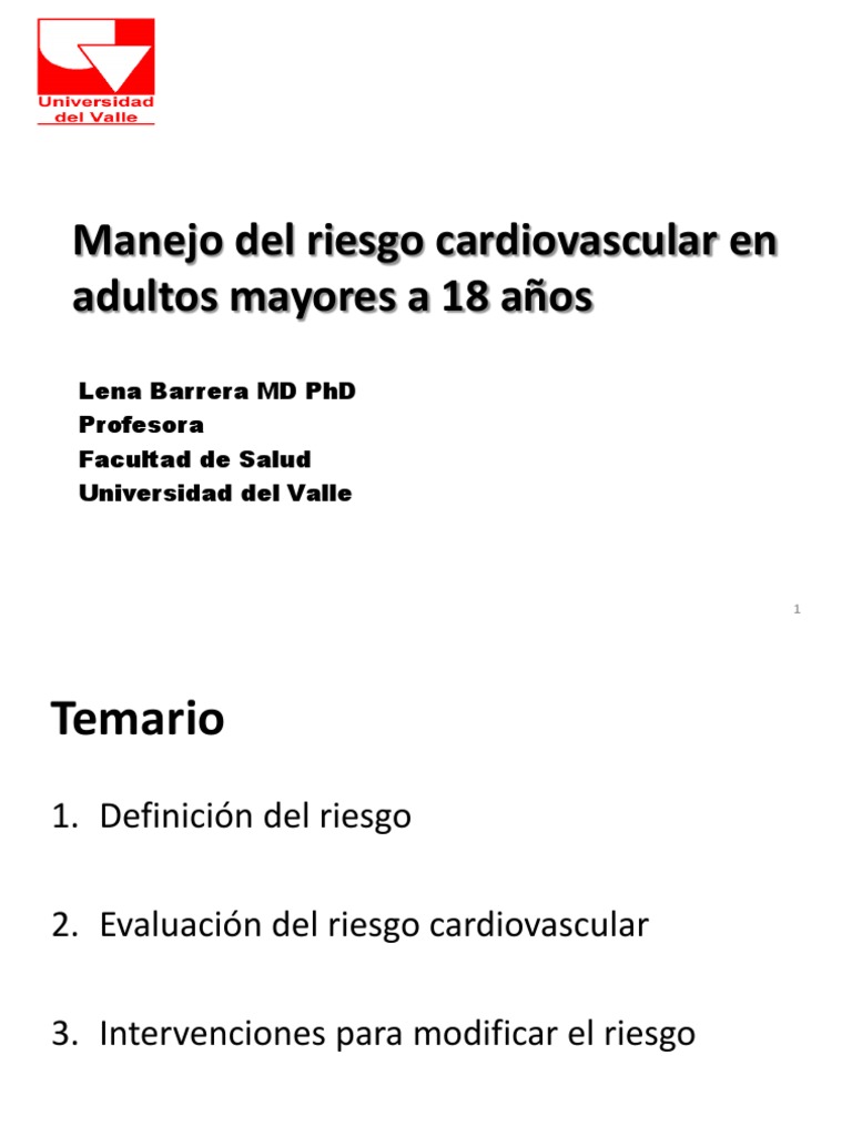 Evaluación de Riesgo Cardiovascular | PDF | Hipercolesterolemia | Dieta ...