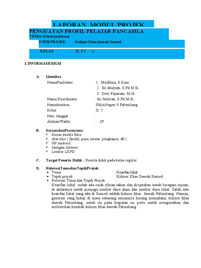 Contoh Laporan Projek 9 | PDF
