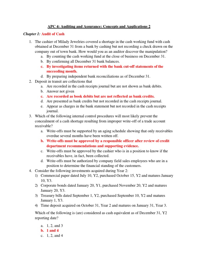 APC 4 Reviewer Before Finals | PDF | Cheque | Bad Debt