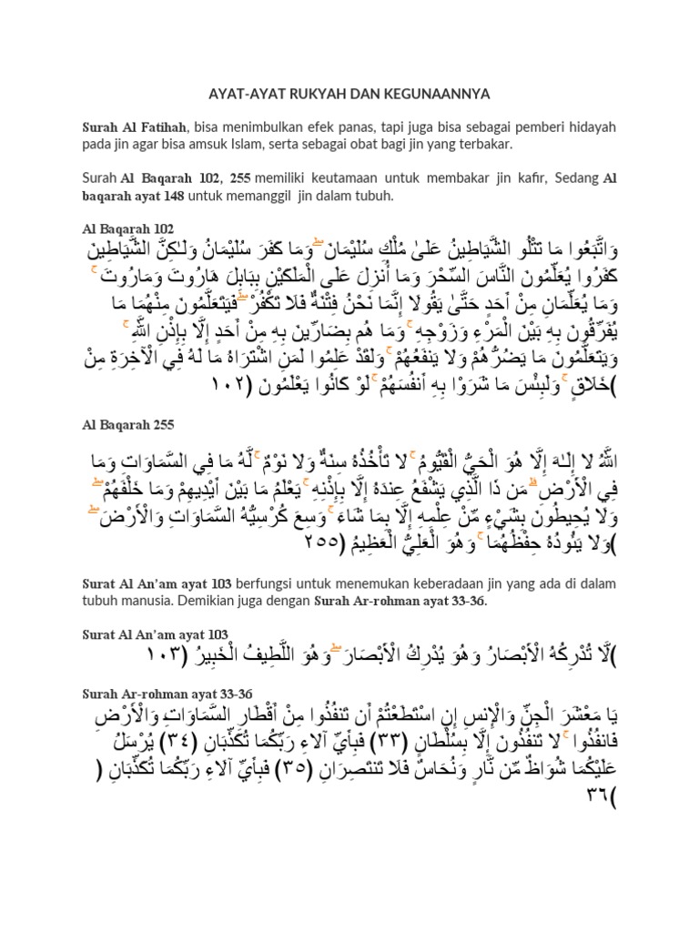 Ayat Ruqyah Pdf