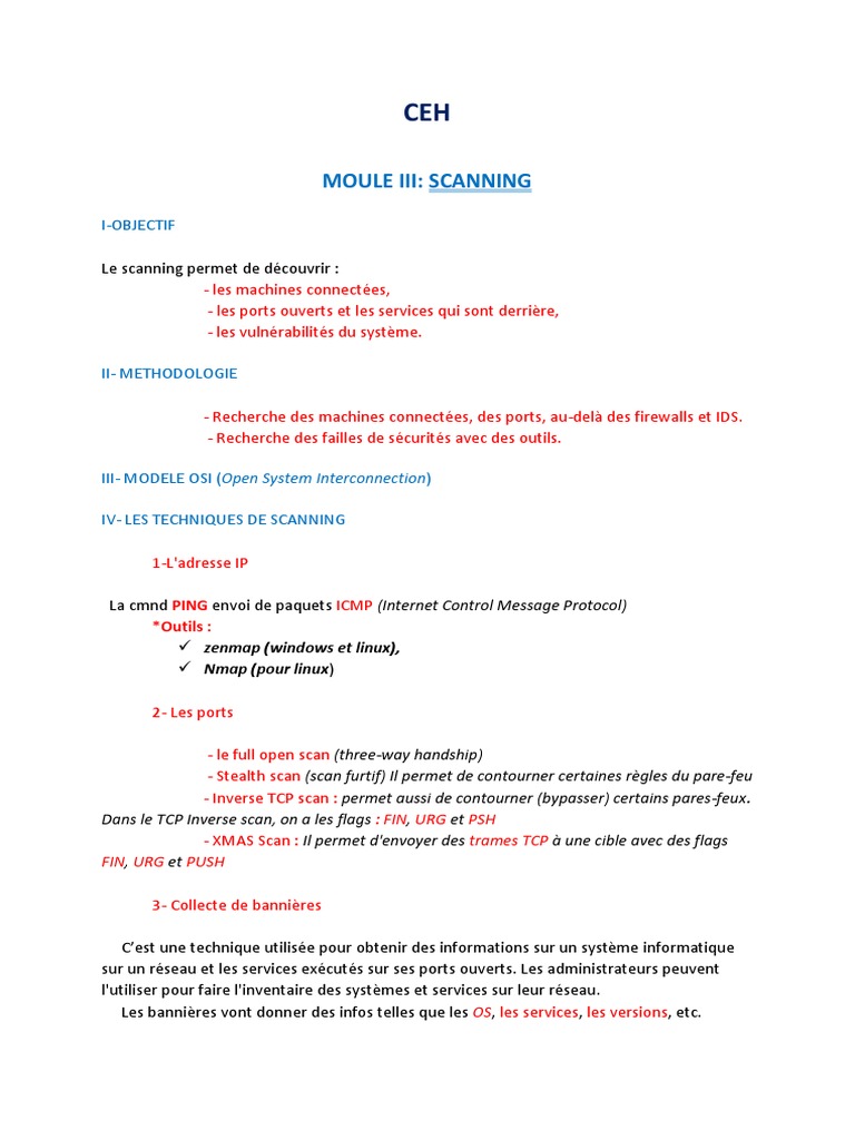 CEH-MODULE 3 en FR | PDF | Informatique | Informatique