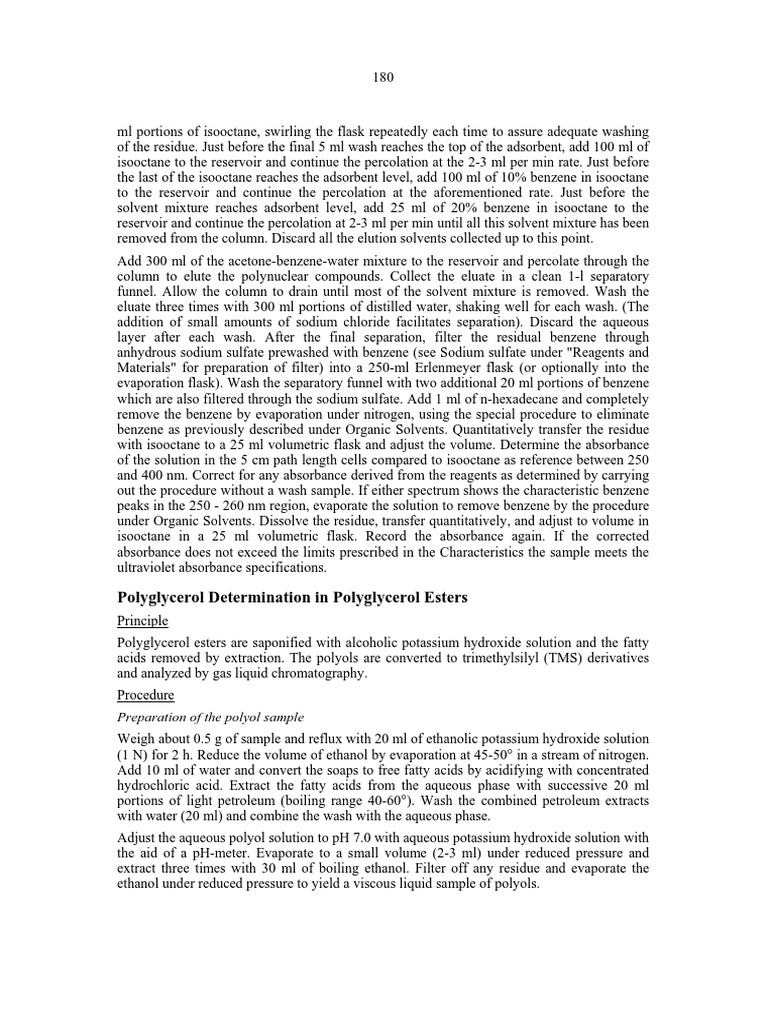 JECFA Volume 4: Polyglycerol Analysis | PDF | Chromatography | Gas ...
