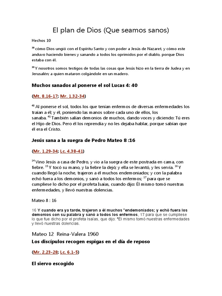 El Plan de Dios | PDF | Jesús | Evangelio de Mateo