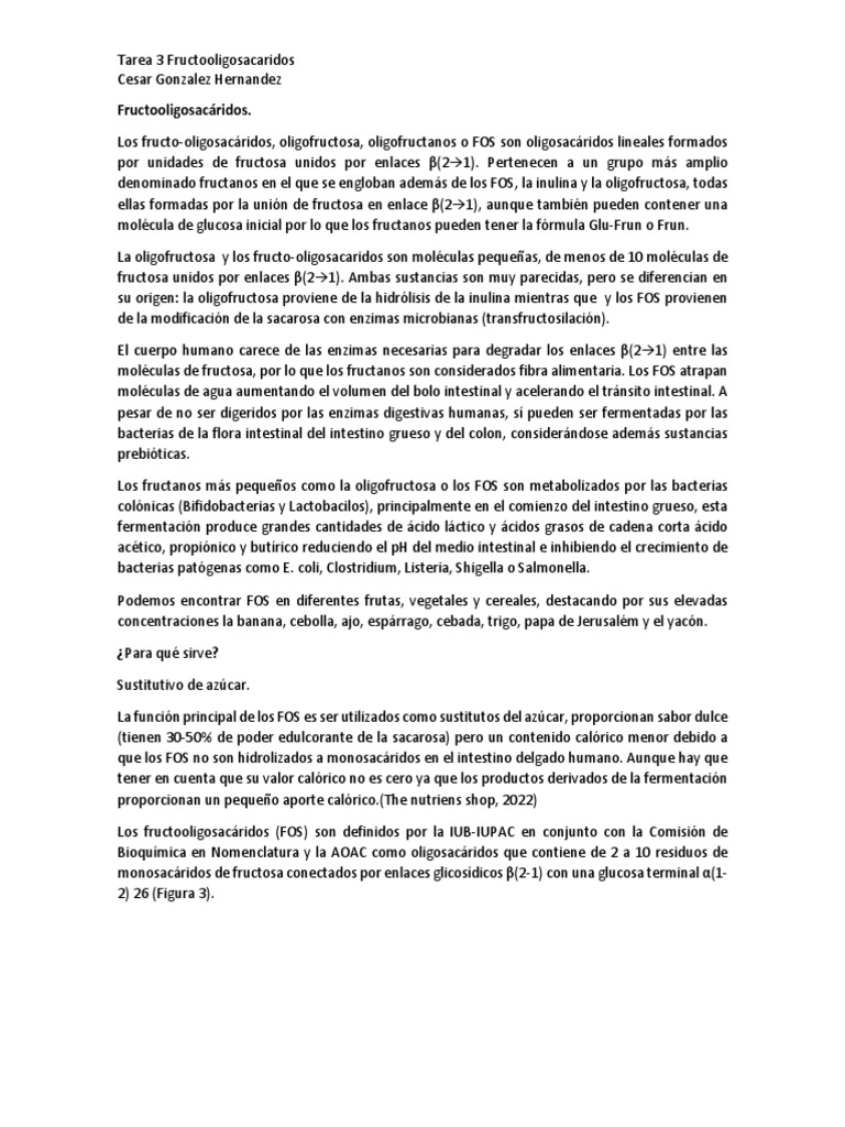 Fructooligosacáridos: Beneficios y Usos | PDF | Salud y bienestar ...