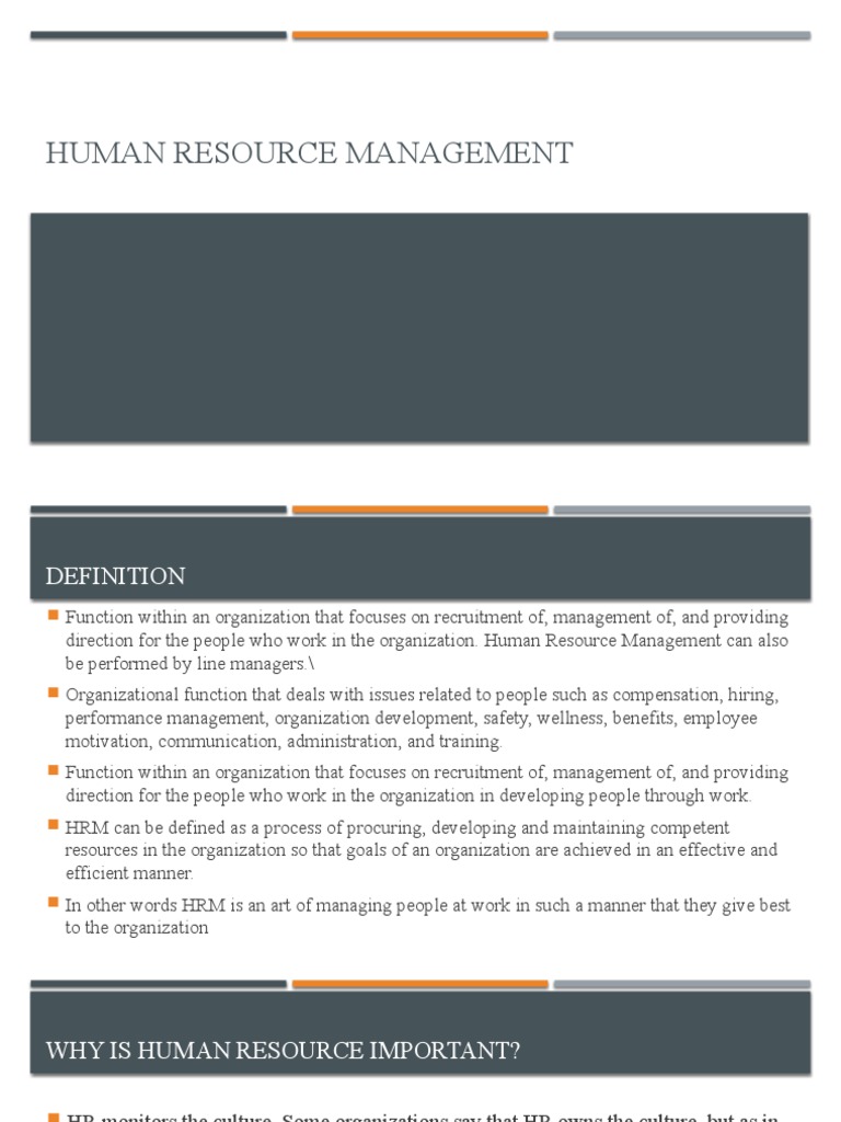 Human Resource Management - Unit 1 | PDF | Human Resource Management ...