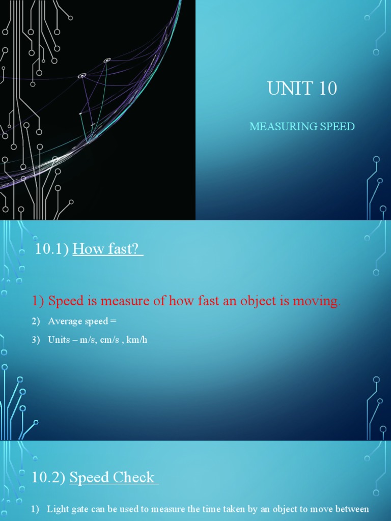 Unit.10 Measuring Speed Power Point | PDF | Teaching Methods ...