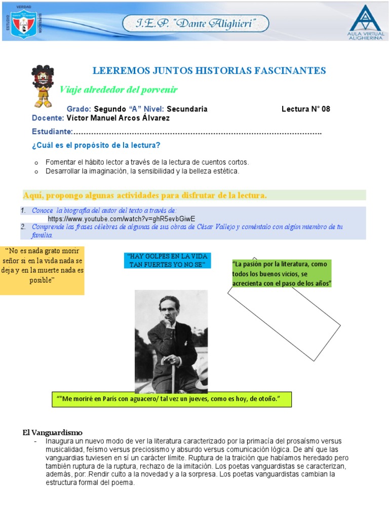Plan Lector 8 Viaje Alrededor Del Porvenir | PDF | Vanguardia | Autor