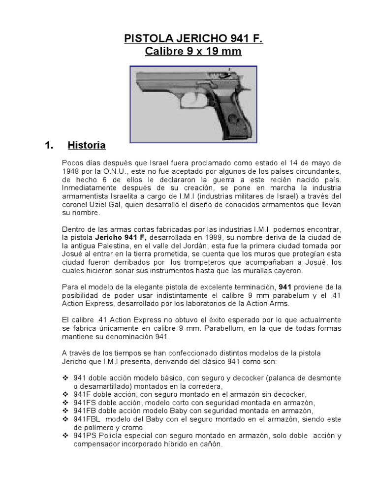 Pistola Jericho | PDF | Pistola | Revólver