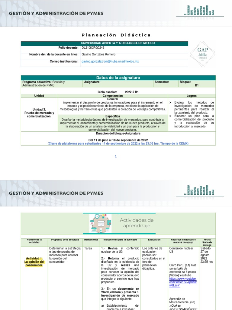 PD - GDIP - U3 - Gavino González Romero | PDF | Producto (Negocio ...