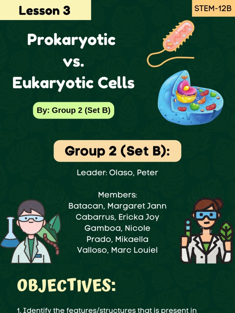 Lesson 3 - Prokaryotic Vs Eukaryotic Cells | PDF | Cell (Biology ...