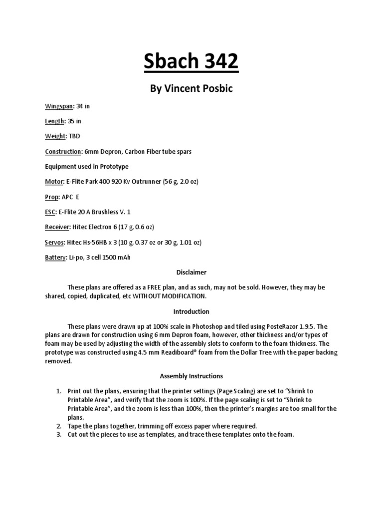 Sbach 342 Tiled Plans | PDF | Adhesive | Flight Control Surfaces