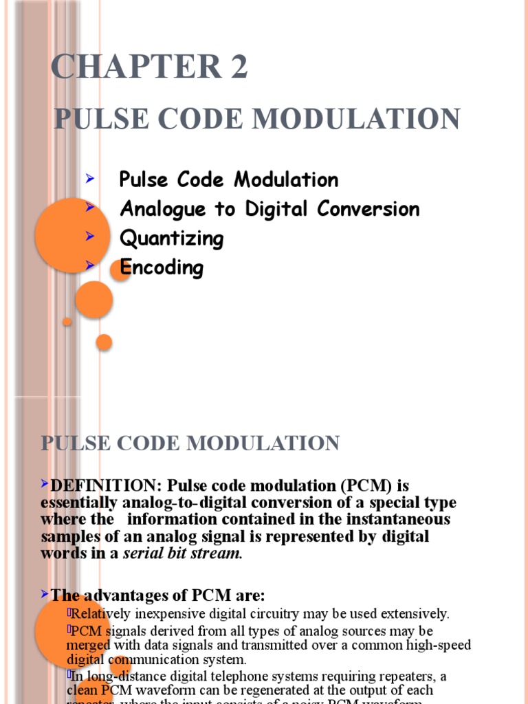 Chapter 2 Pulse Code Modulation | PDF