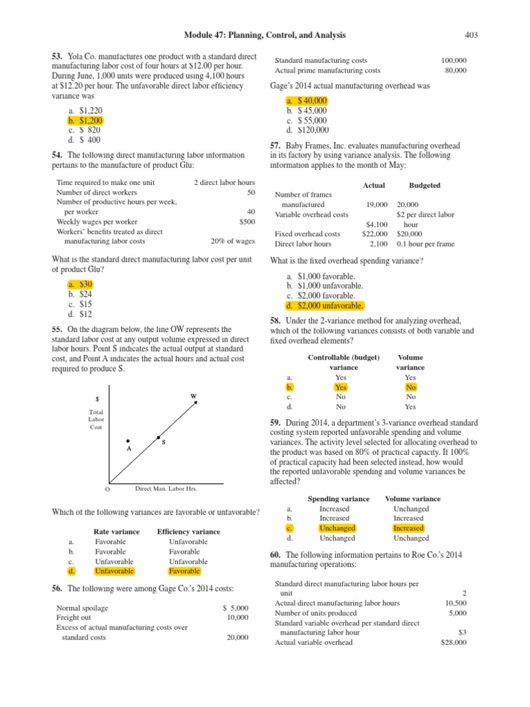 MAS Wiley Questions 2019-29 | PDF | Gross Margin | Labour Economics
