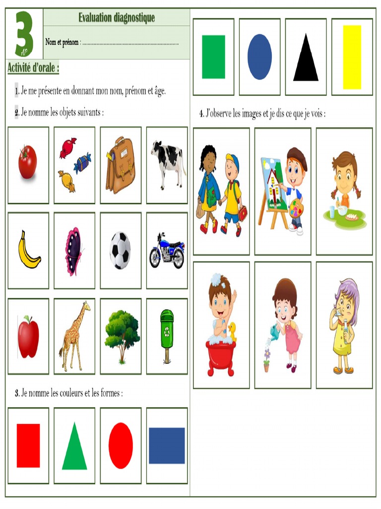 Eval Diag Francais 3aep | PDF