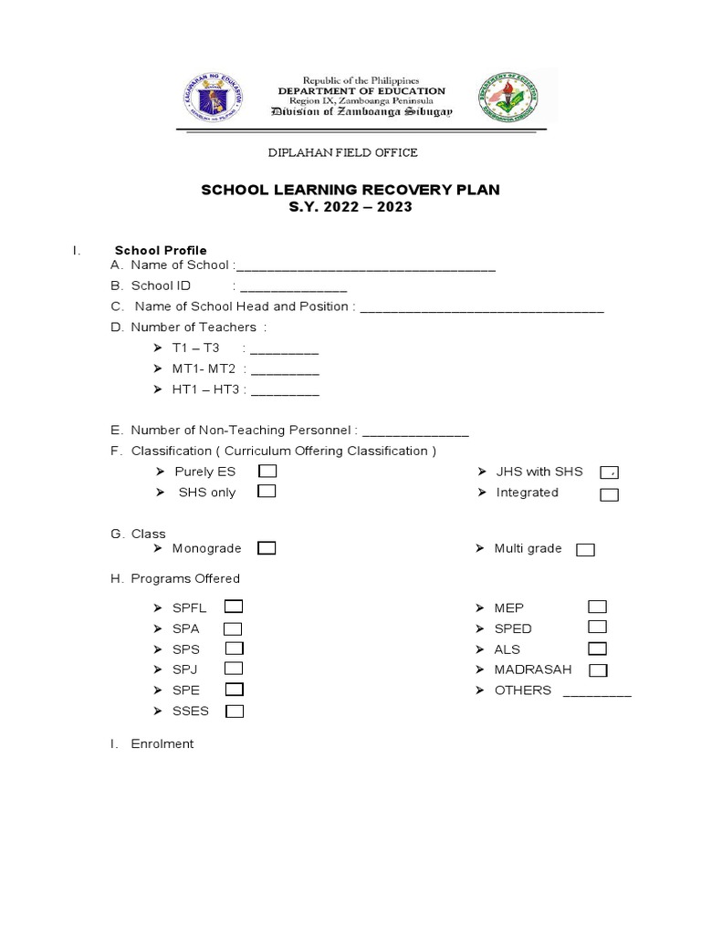 Learning Recovery Plan | PDF | Cognition | Learning