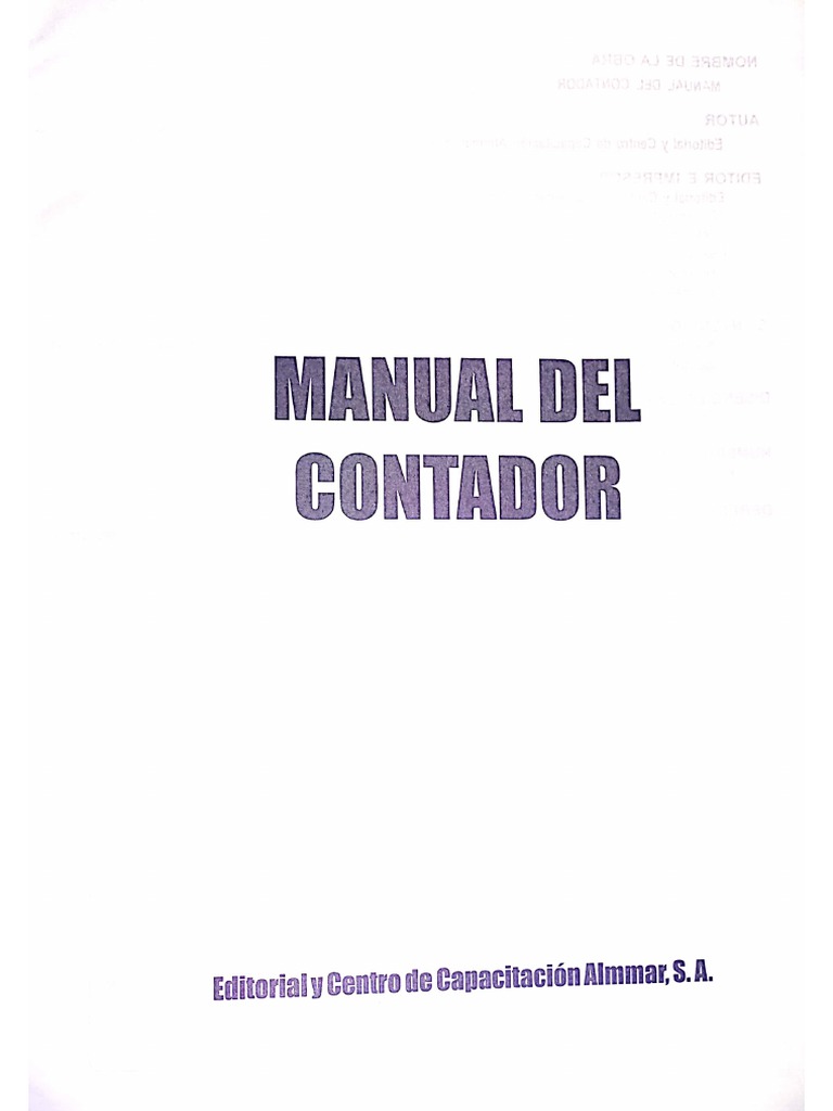 Manual Del Contador | PDF