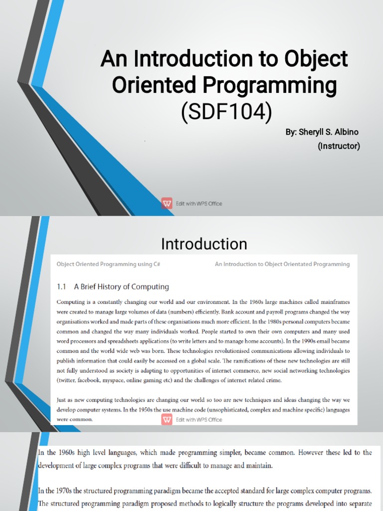 An Introduction To Object Oriented Programming Pdf