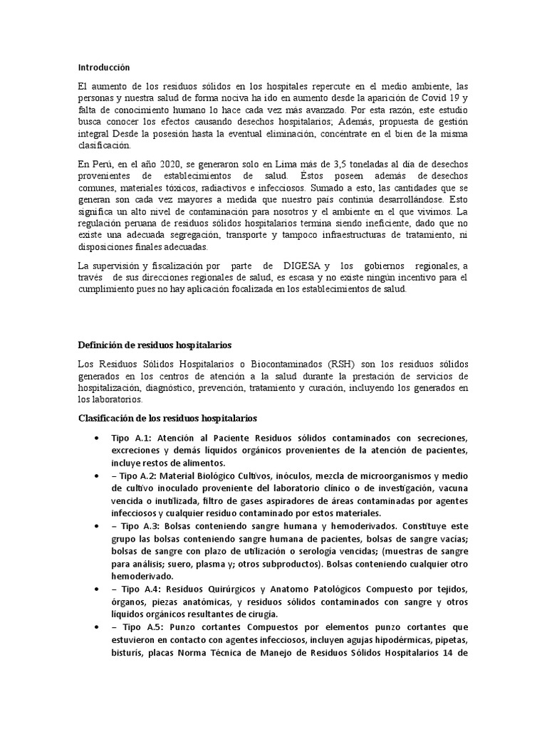 Introducción | PDF | Residuos | Laboratorios