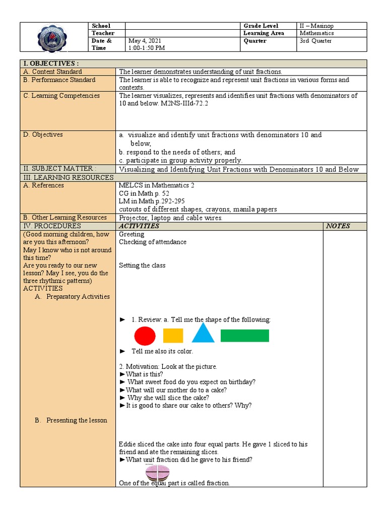 Cot Math Ivy May2021 | PDF | Learning | Cognitive Science