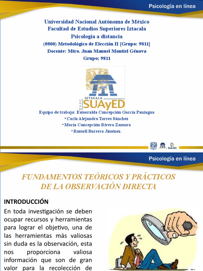 Actividad 4 Presentación Observación Directa | PDF | Validez ...