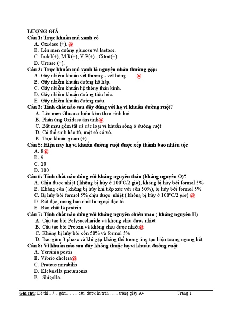 Lư NG Giá Gi A K Vi Sinh | PDF