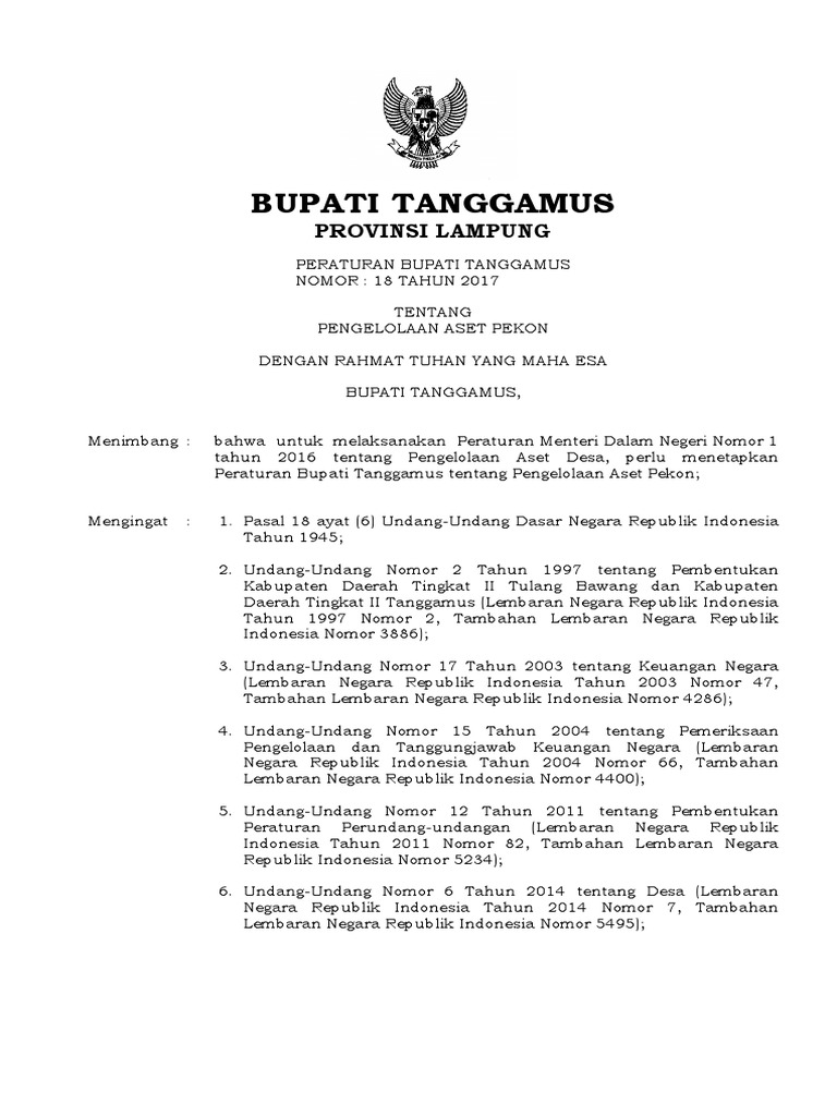 Perbub Aset Pekon | PDF