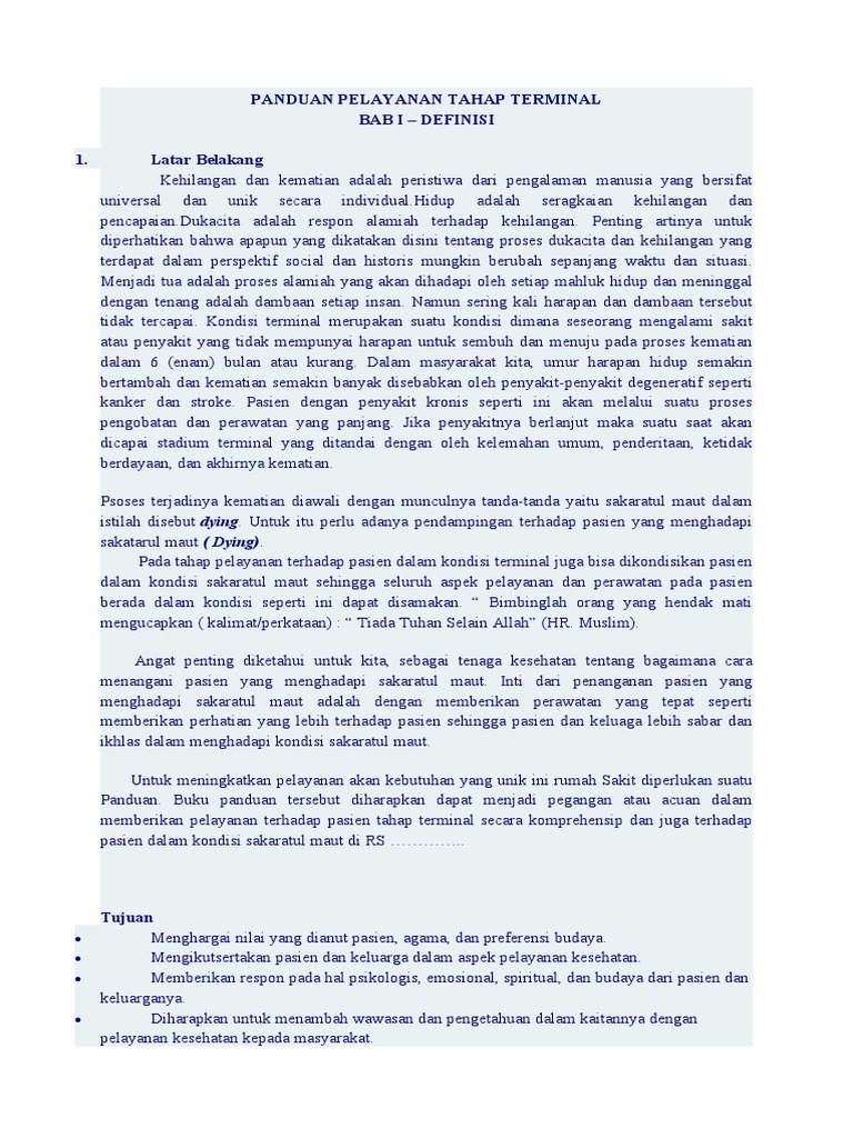 Pedoman Tahap Terminal | PDF