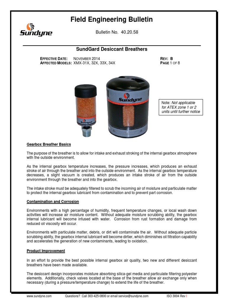 40-20-58 Rev B-SundGard Desiccant Breathers PDF | PDF
