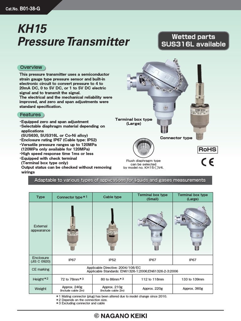 KH15 Pressure Transmitter Overview | PDF | Science & Mathematics ...