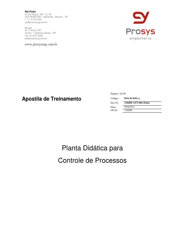 Planta Didática para Controle de Processos | PDF