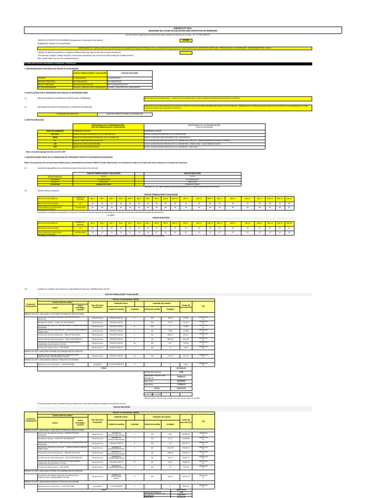 Formato 8a - Mod | PDF | Saneamiento | Infraestructura