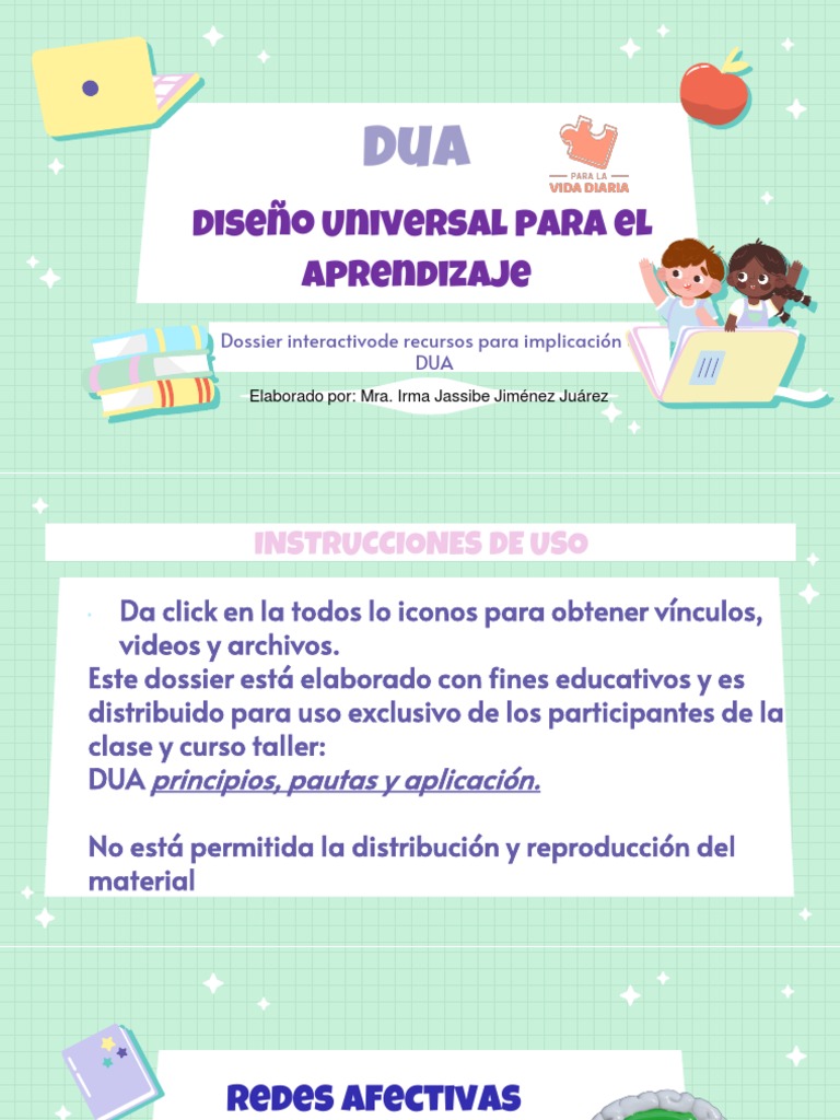 Dossier de Recursos para Aplicar DUA | Descargar gratis PDF | Aprendizaje | Método de enseñanza