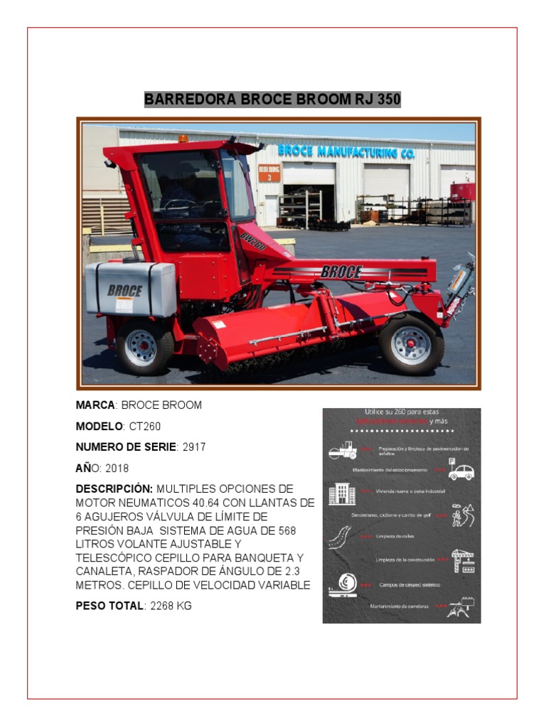 Barredora Broce Broom CT260 | PDF