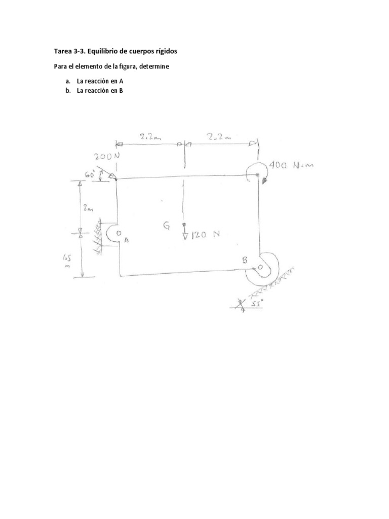 Tarea 3-3 Equilibrio de Cuerpos Rígidos | PDF