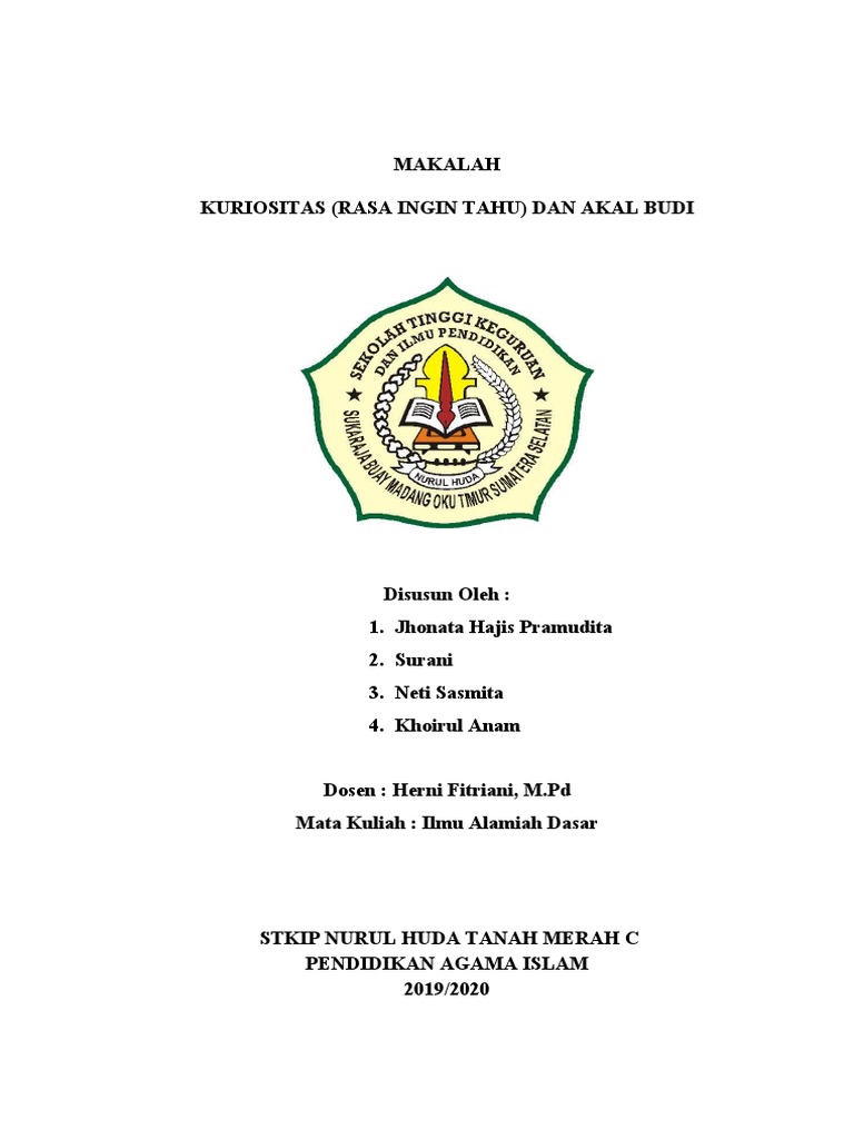 Makalah Kuriositas Dan Akal Budi | PDF | Filsafat | Sains & Matematika