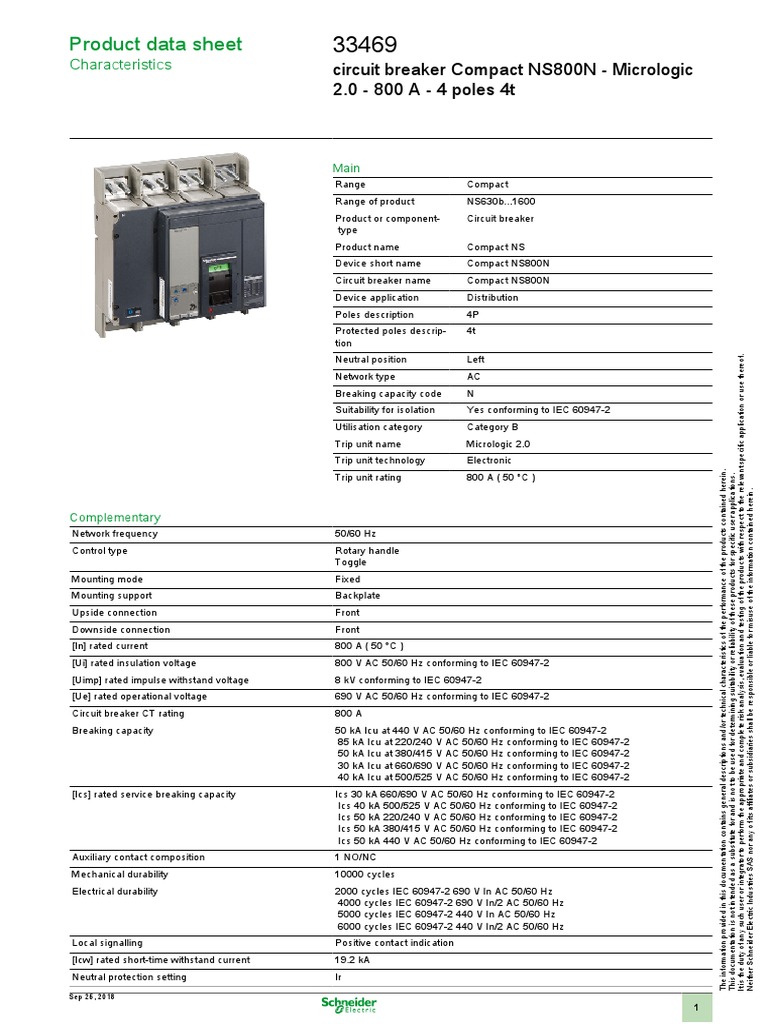 NS800N 4P | PDF | Alternating Current | Electrical Network