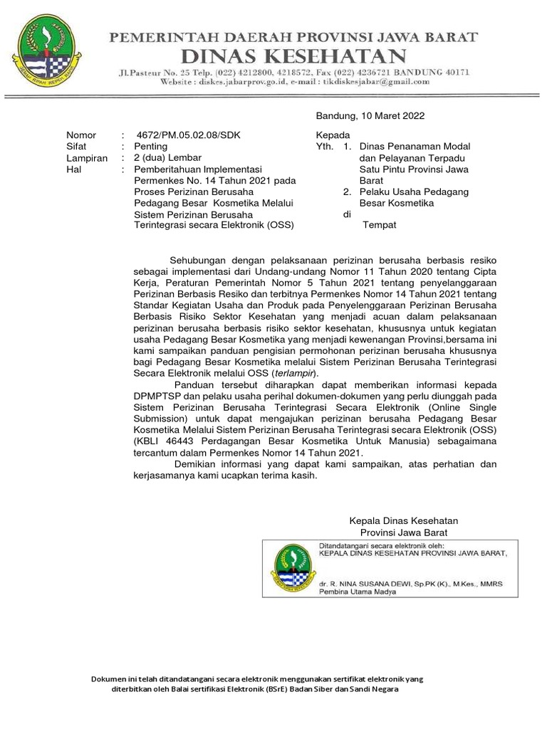 Surat Edaran PBK Sign Fix | PDF