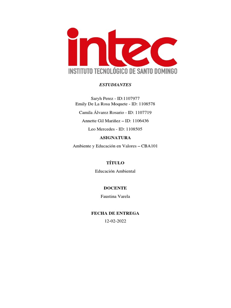 Intec | PDF | Sustentabilidad | Desarrollo sostenible