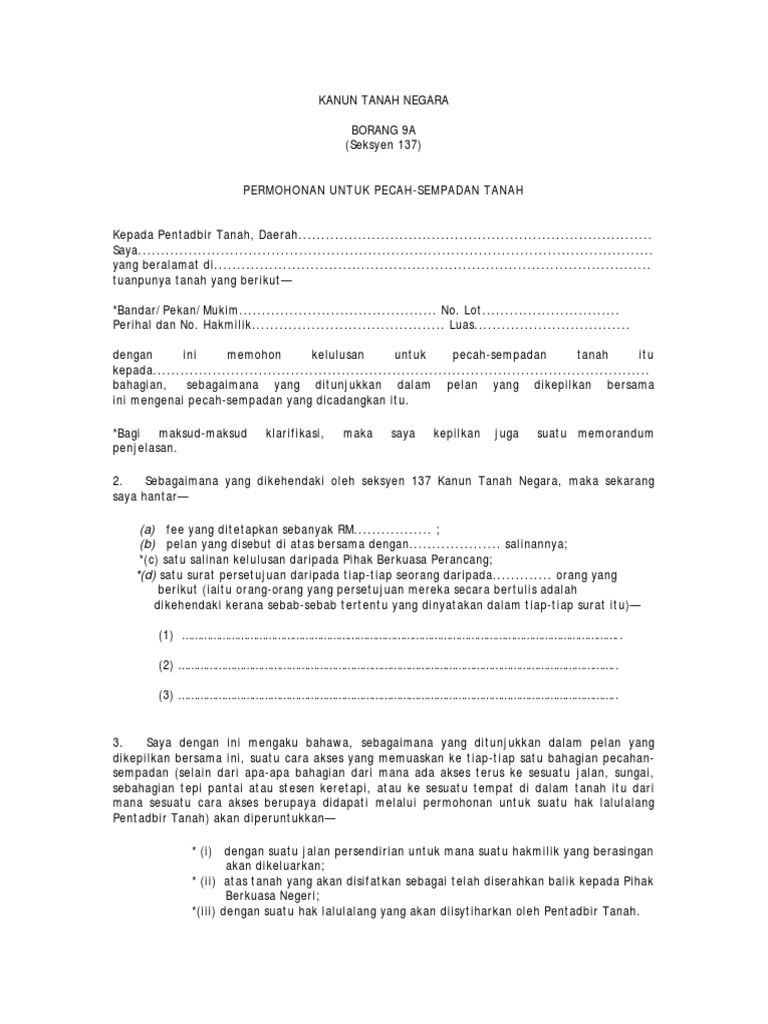 Borang 9A | PDF
