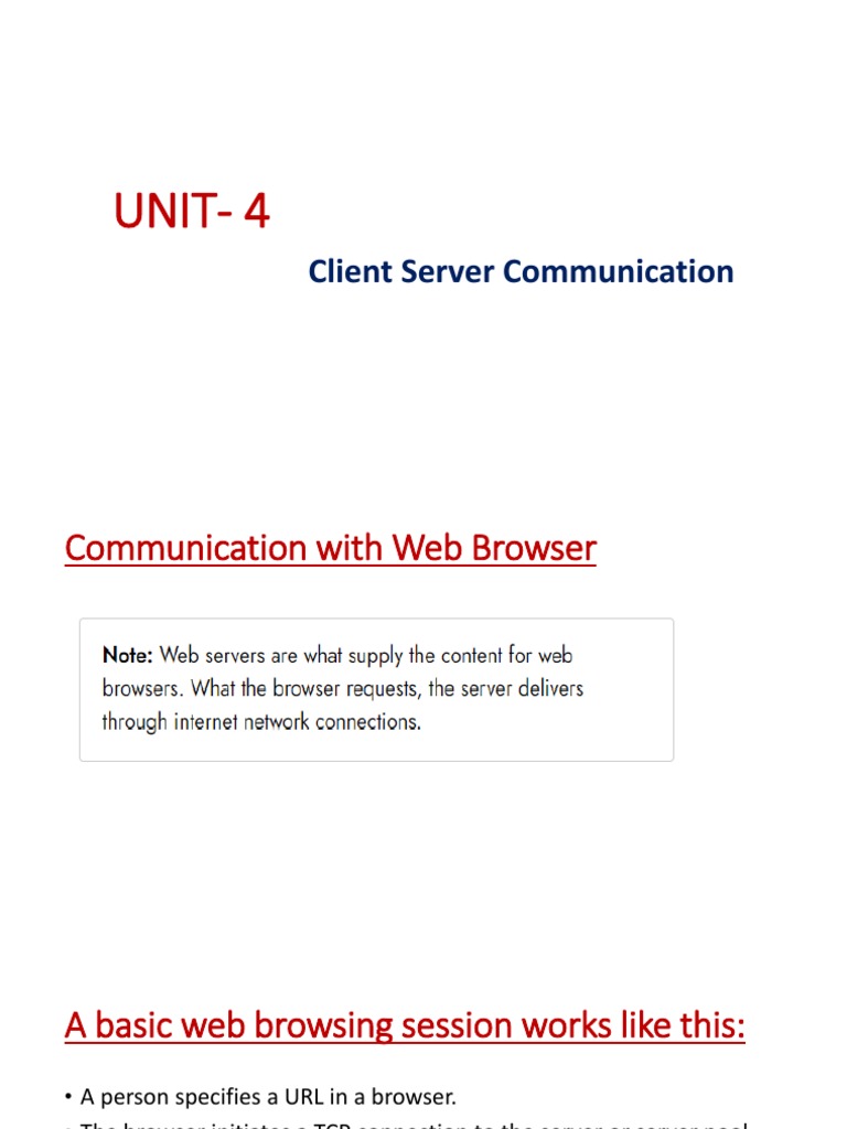 UNIT4 Client Server Communication | PDF