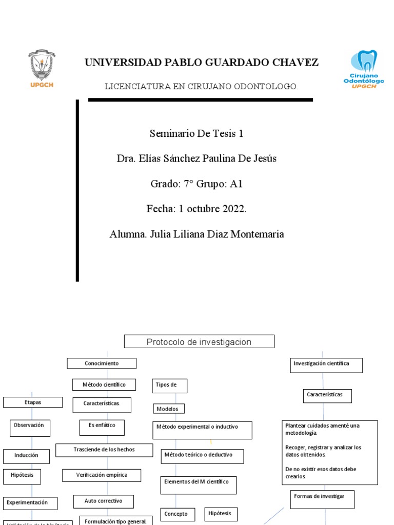Mapa Conceptual de Protocolo de Investigación | PDF | Método científico ...
