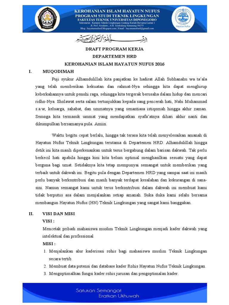 Draft Program Kerja HRD | PDF