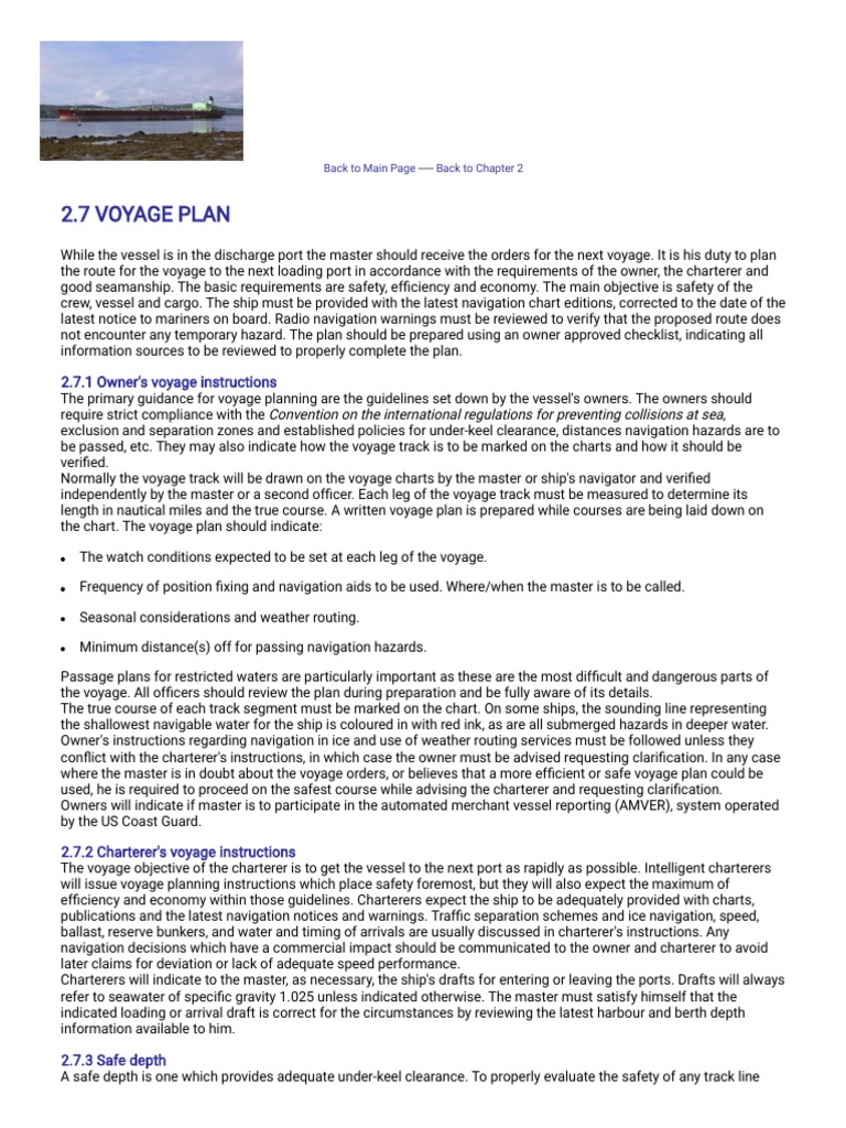 Voyage Planning Checklist for Safe and Efficient Voyages | PDF | Ships ...