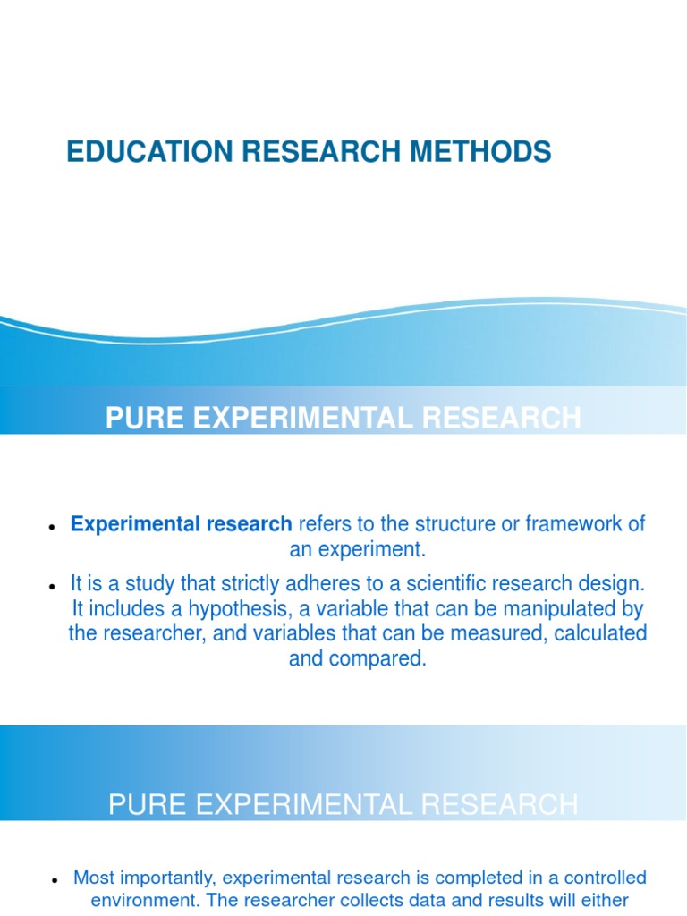 Education Research Methods: Experimental Design | PDF