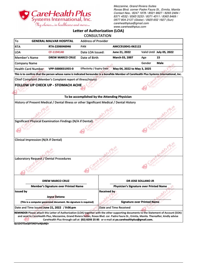 Letter of Authorization (LOA) : Consultation | PDF | Public Services ...